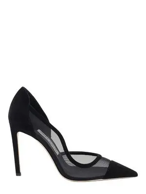 JIMMY CHOO Brigitte Mesh And Suede Stiletto Pumps - Black