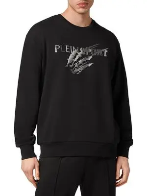 PLEIN SPORT Sweatshirt With Graphic Detail - Black