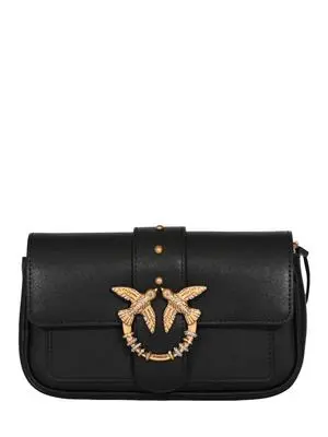 Pinko Handbag With Embellished Clasp - Black