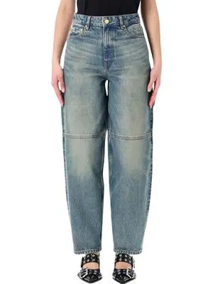 GANNI Wide Leg Jeans - Blue