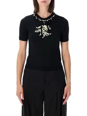Valentino Garavani Embellished Knit Top - Black