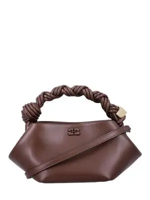 GANNI Twisted Handle Handbag - Brown