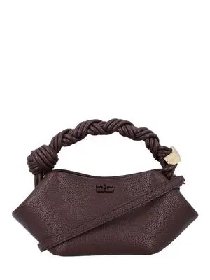 GANNI Twisted Handle Handbag - Coffee