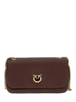 Pinko Chain Strap Shoulder Bag - Cocoa