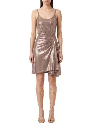 DIESEL® Diesel Metallic Draped Mini Dress