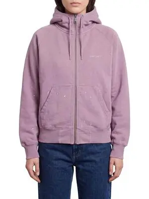 Carhartt Work In Progress Carhartt Wip Abstract Print Cotton Zip-Up Hoodie Pink