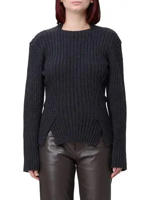 Victoria Beckham Victoria Victoria Beckham Ribbed Cashmere-Blend Crewneck Sweater With Front Slit Ocean