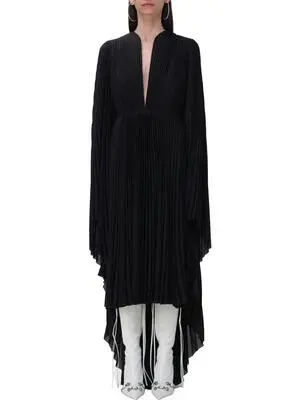 Balenciaga Pleated Cape Dress - Black