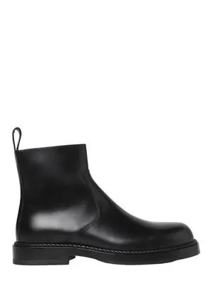 Bottega Veneta Strut Leather Ankle Boots With Zip - Black