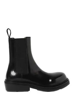 Bottega Veneta Fireman Brushed Leather Ankle Boots - Black