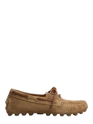 TOD'S Tod's Suede Loafers With Tie Fastening Camel