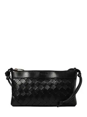 Bottega Veneta Woven Leather Shoulder Bag - Black