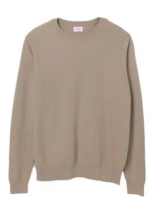 SUN 68 Cotton Piqué Knit Crewneck Pullover - Beige