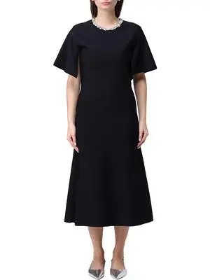 ALEXANDER MCQUEEN Mcqueen Embellished Neck Cape Dress