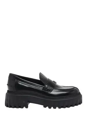 Hogan Leather Platform Loafers - Black
