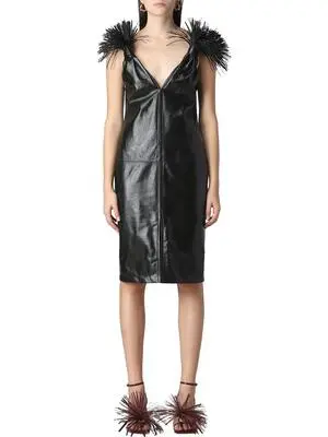 Bottega Veneta Embellished Leather Dress - Green
