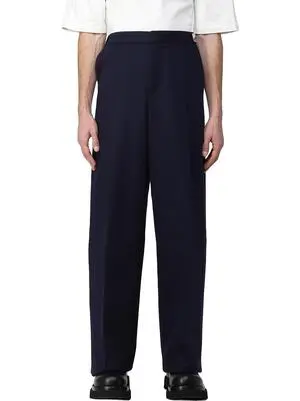 Bottega Veneta Wool Flannel Wide Leg Pants - Blue
