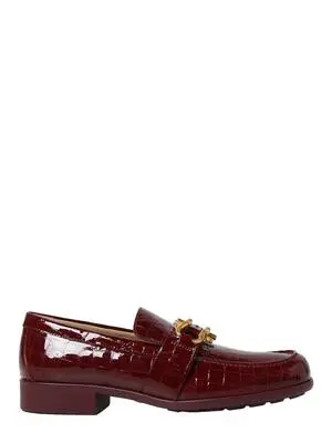 Bottega Veneta Croc Effect Loafers - Burgundy