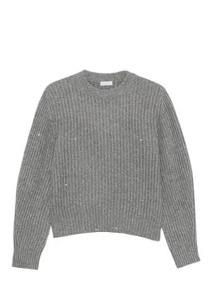 BRUNELLO CUCINELLI BRUNELLO CUCINELLI Ribbed Cashmere And Wool Blend Sweater With Sequins