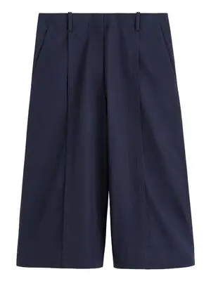 Cos Tailored Cotton-twill Culottes - Navy