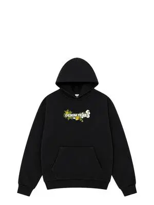 DENIM TEARS Floral Logo Hoodie - Black
