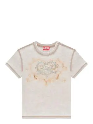 DIESEL® Embellished Heart Logo T-shirt - Grey