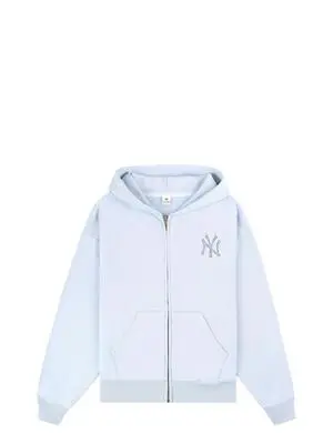 SPORTY & RICH Yankees Krystal Zip Hoodie - Blue