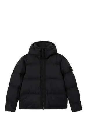 Stone Island Quilted Hooded Jacket - Black