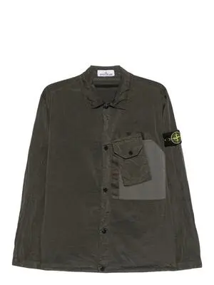 Stone Island Button-up Shirt With Patch Pocket - Grey