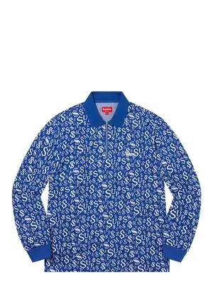 SUPREME Supreme Currency Jacquard Zip Long-Sleeve Polo