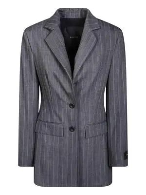 Pinko Tailored Pinstripe Wool Blend Blazer - Grigio