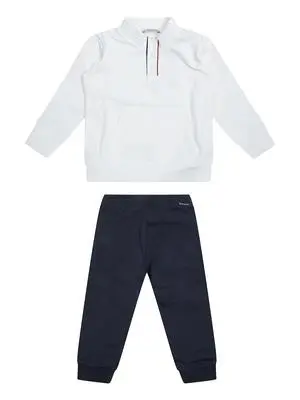 Moncler Baby Knitwear Ensemble With Contrast Trim - Bianco