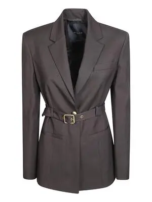 Pinko Vitiano Diagonal Jacket With Belt - Marrone