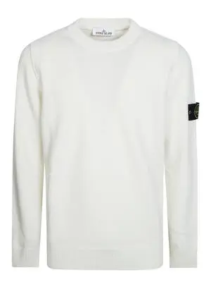 Stone Island Ribbed Crew Neck Sweater - Beige