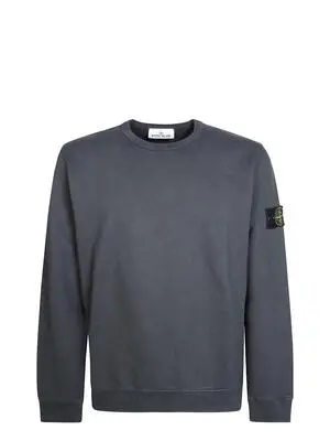 Stone Island Fleece Crewneck Sweatshirt With Logo Patch - Grigio