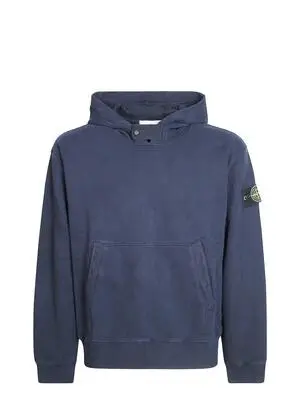 Stone Island Textured Fleece Hoodie - Blu
