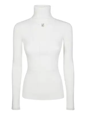 Elisabetta Franchi Ribbed Knit Polo - Beige