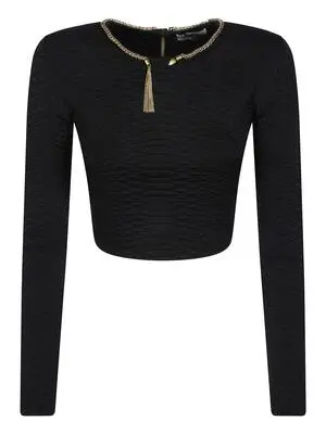 Elisabetta Franchi Knit Polo Sweater - Nero