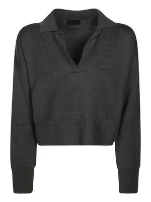 DONDUP Regular Fit Basic Wool Polo Shirt - Marrone