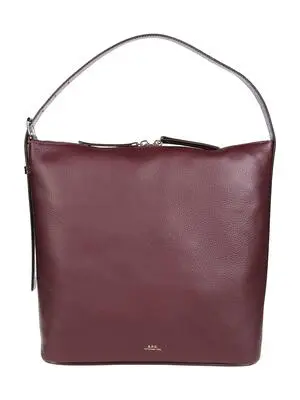 A.p.c. Vera Leather Shoulder Bag - Bordeaux