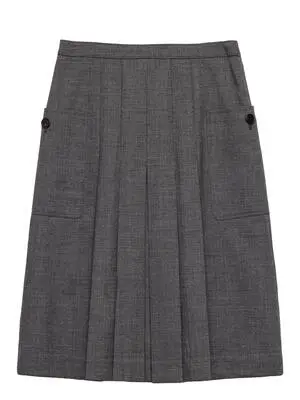 Prada Prada Pleated Skirt With Patch Pockets Grey
