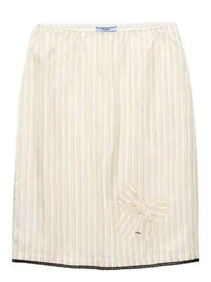 Prada Striped Skirt With Appliqué Bow Detail - Yellow