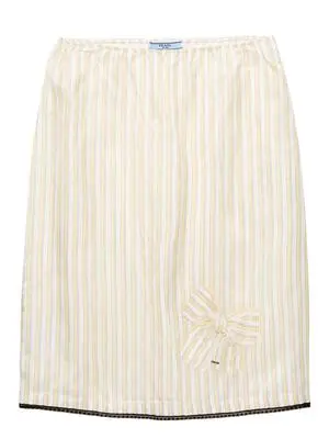 Prada Striped Skirt With Appliqué Bow Detail - Yellow