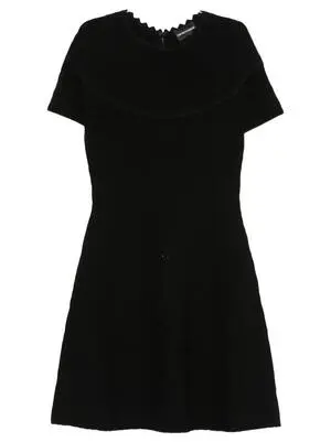 Emporio Armani Textured Mini Dress - Black