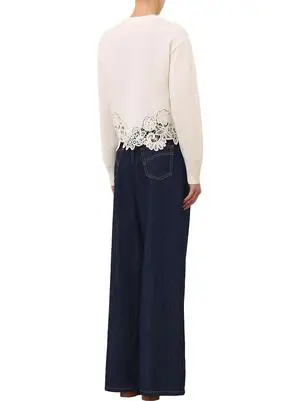 Zimmermann Valiant Merino Lace Sweater - White