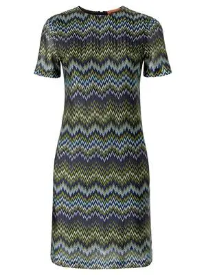 Missoni Short-sleeve Viscose Mini Dress - Multicoloured
