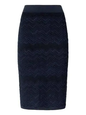 Missoni Chevron Wool And Viscose Mini Skirt - Navy Blue