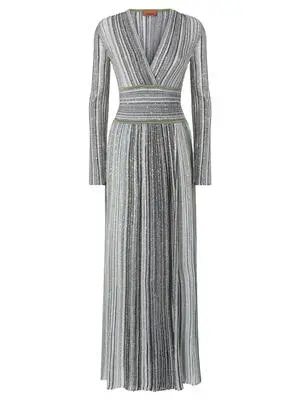 Missoni V-neck Midi Dress With Lamé Detail - Green