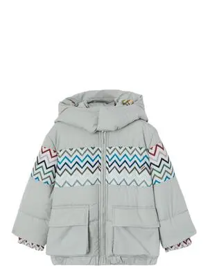 Missoni Puffer Jacket With Geometric Print - Grey