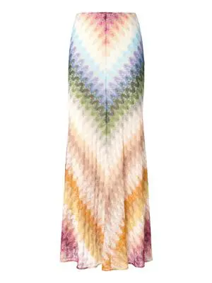 Missoni Long Viscose Skirt With Lace Motif - Multicoloured